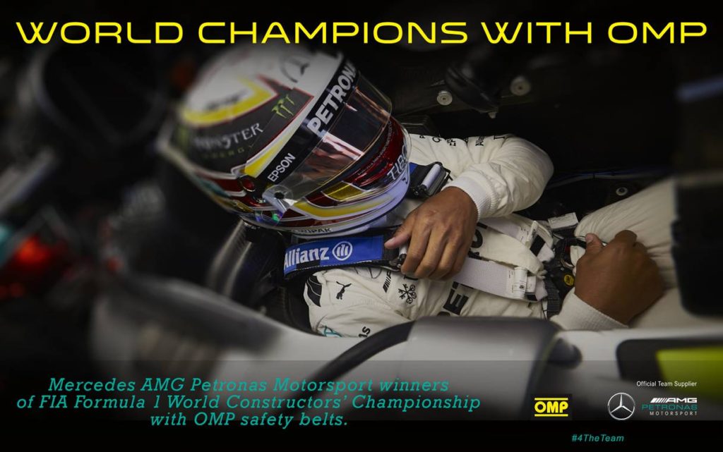 OMP シートベルトを使用するメルセデスF1 TEAM ルイス ハミルトンがワールドチャンピオン獲得